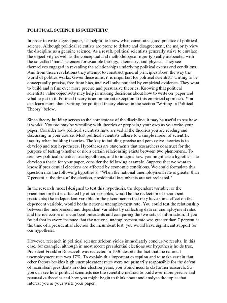 POLITICAL SCIENCE WRITING GUIDE | PDF | Democracy | Political Ideologies