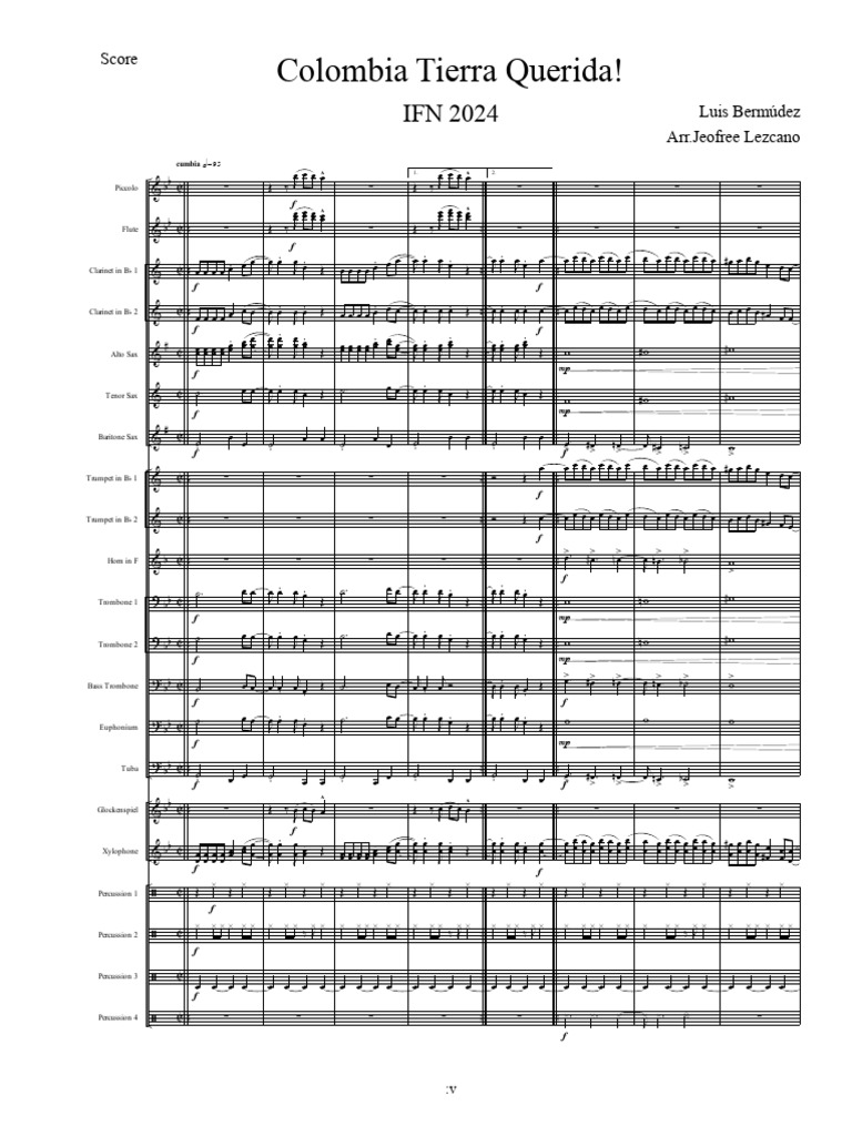 Colombia Tierra Querida - Score | PDF