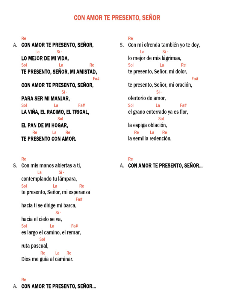 Con Amor Te Presento, Señor | PDF
