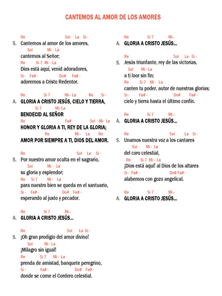 Cantemos Al Amor de Los Amores | PDF | Cristo (título) | Jesús