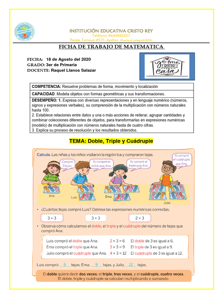 Doble, Triple y Cuadruple | PDF | Matemáticas