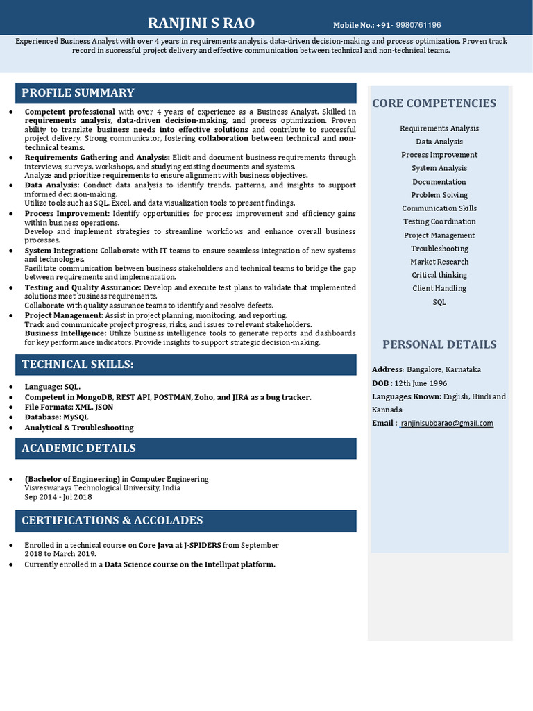 Ranjini s Rao | PDF | Data Science | Agile Software Development