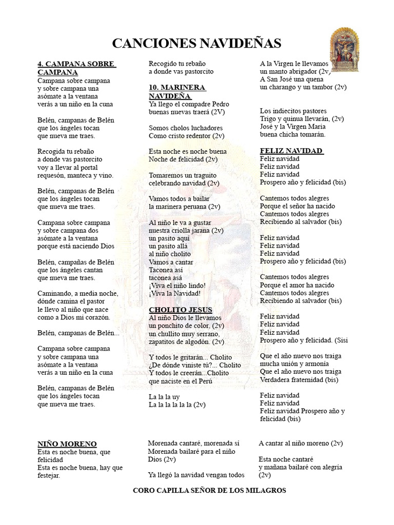 Canciones Navideñas | PDF | Navidad | María, madre de Jesús