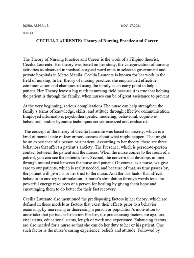 DORIA, TFN Reaction Paper | PDF | Nursing | Health Care