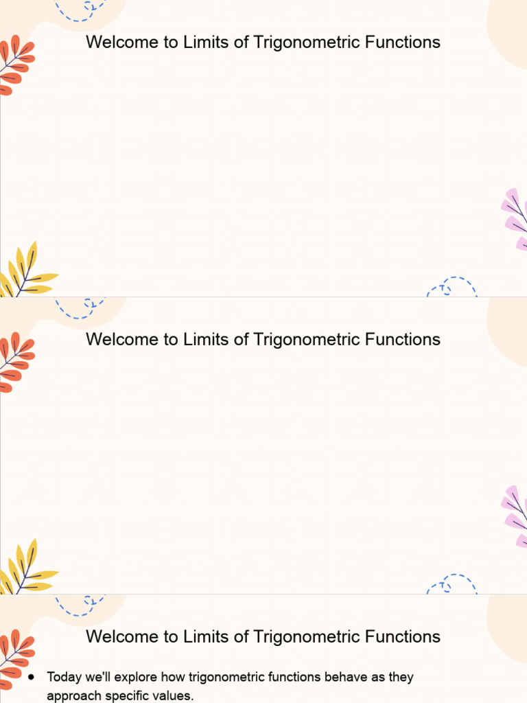 Evaluating Trigonometric Limits | PDF | Trigonometric Functions ...