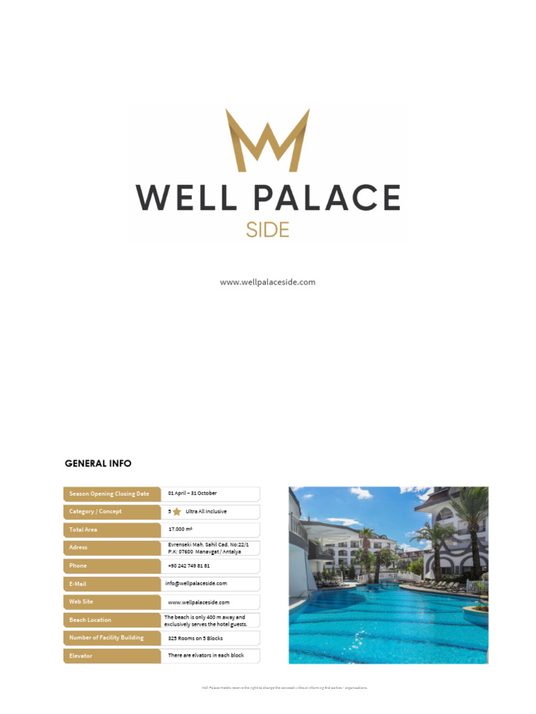 Well Palace Side Fact Sheet ENG | PDF | Restaurants | Drink
