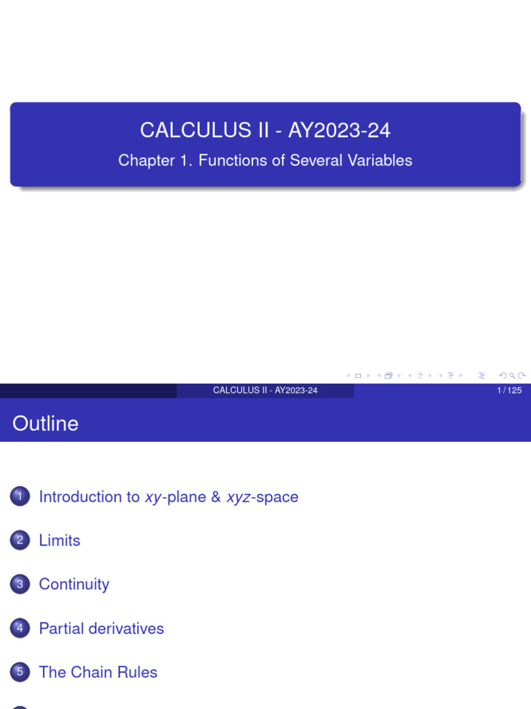 Calculus II - Lecture #1 (Week #1) | PDF | Function (Mathematics) | Variable (Mathematics)