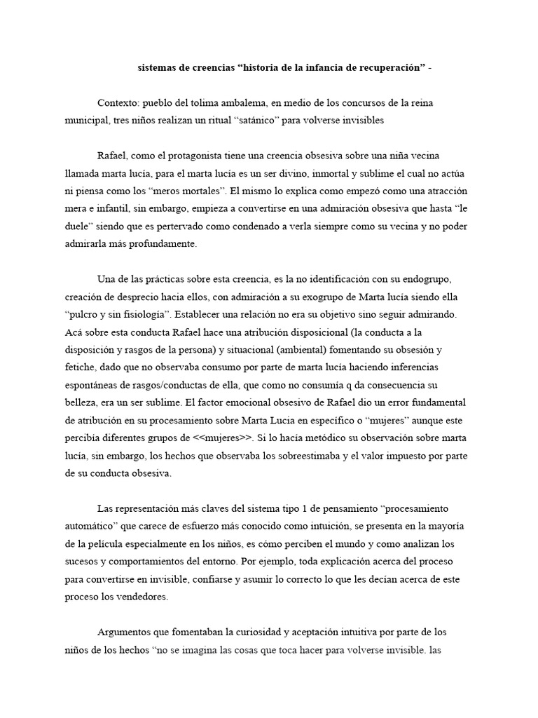 Notas Niños Invisibles Simona | PDF | Pensamiento | Conceptos psicologicos