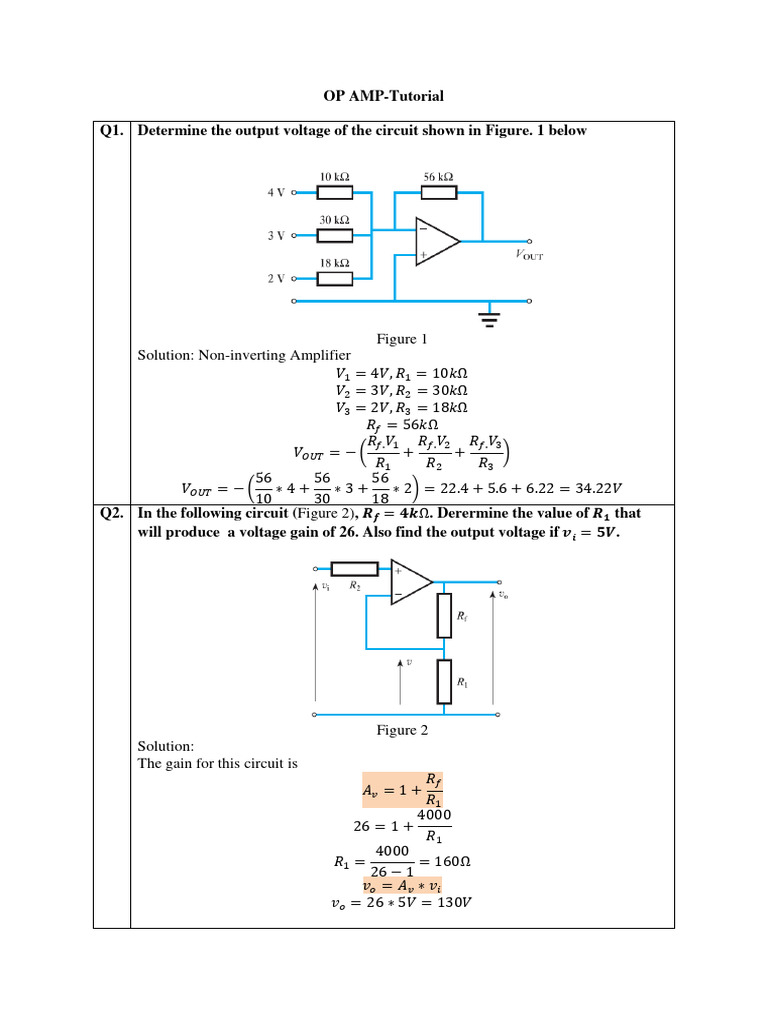 Tut | PDF | Operational Amplifier | Analog Circuits