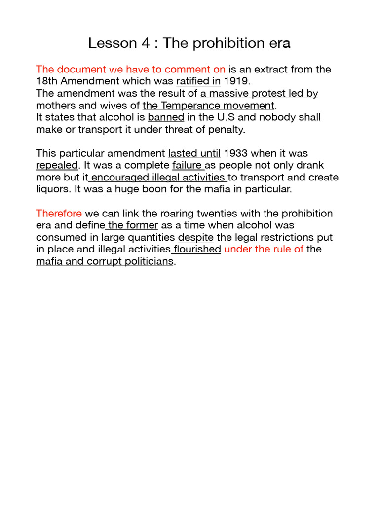 Prohibition's Impact on the 1920s | PDF