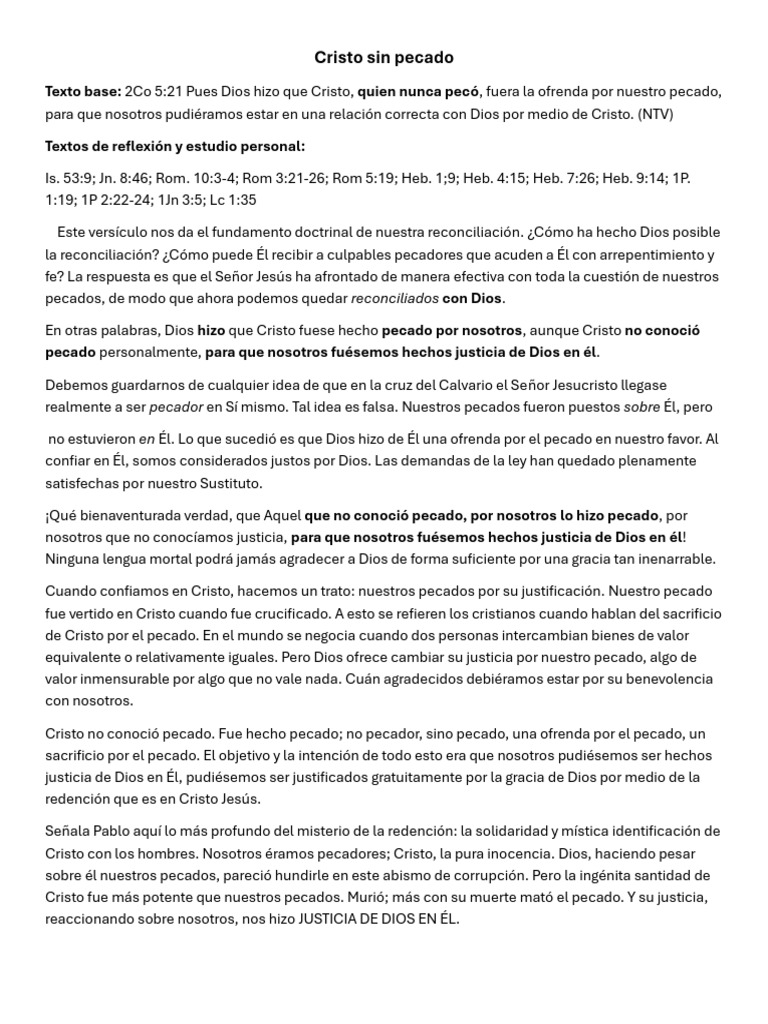 Cristo Sin Pecado | PDF | Pecado | Cristo (título)