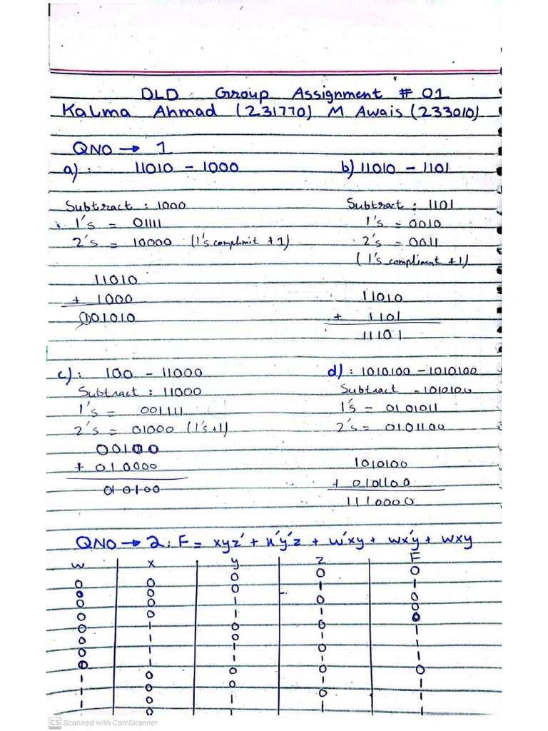 DLD Assignment No 1 | PDF
