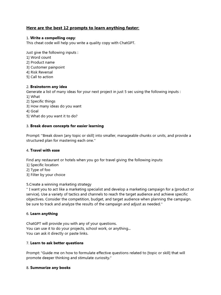 prompty chat gpt | PDF | Target Audience | Marketing prompty chat gpt | PDF | Target Audience | Marketing