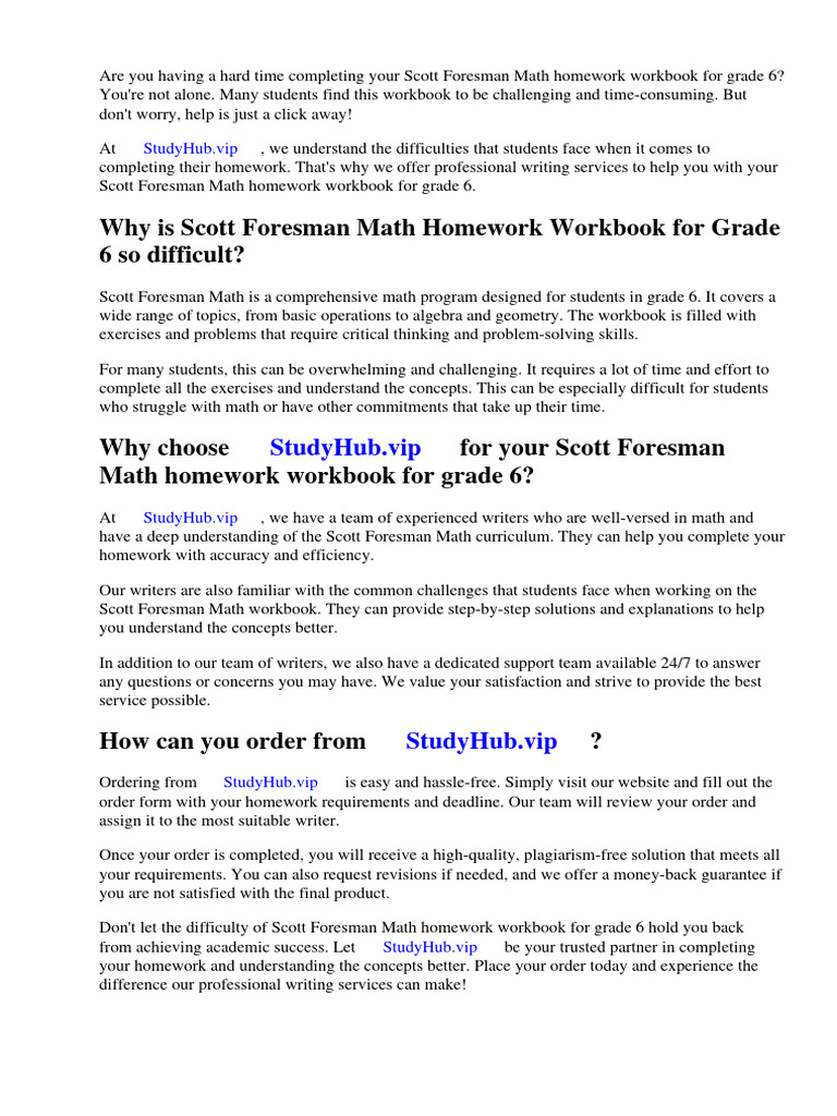 Scott Foresman Math Homework Workbook Grade 6 | PDF | Books | E Bay