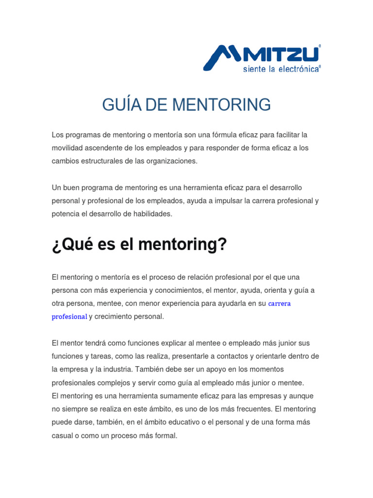 Guía de Mentoring | PDF