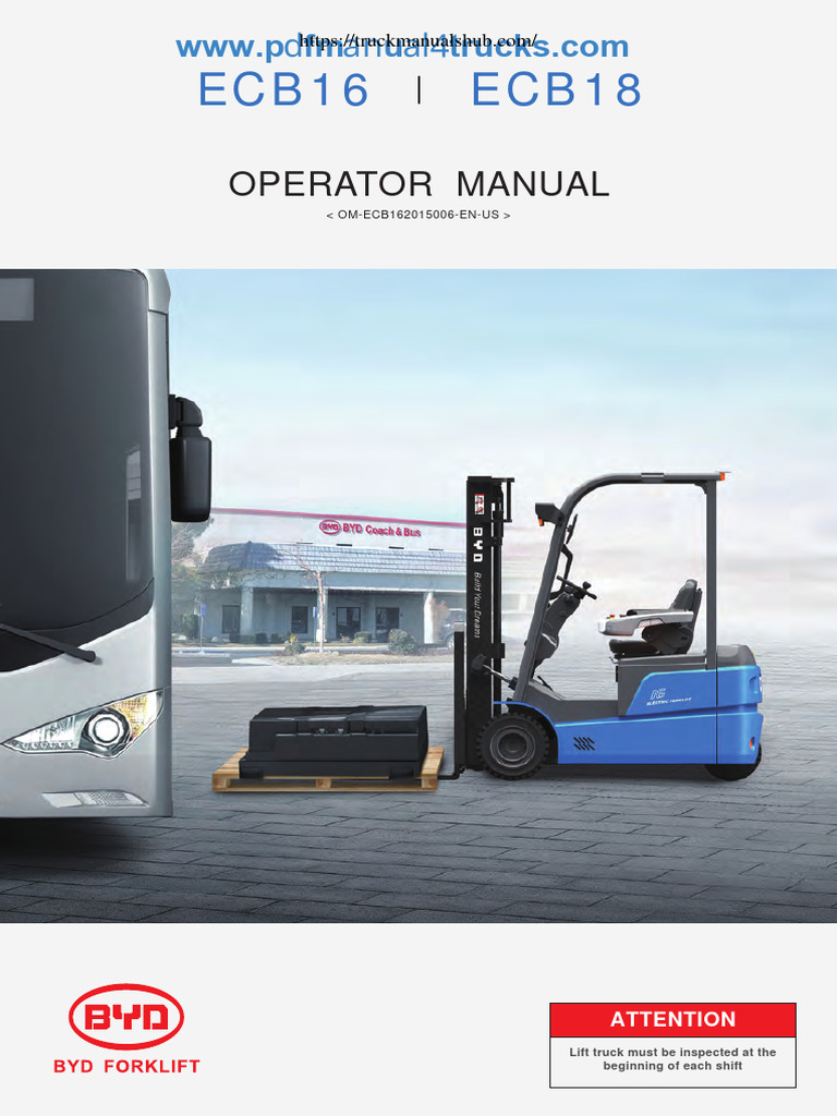 BYD ECB16 - ECB18 Maintenance and Operator Manual | PDF | Forklift | Truck