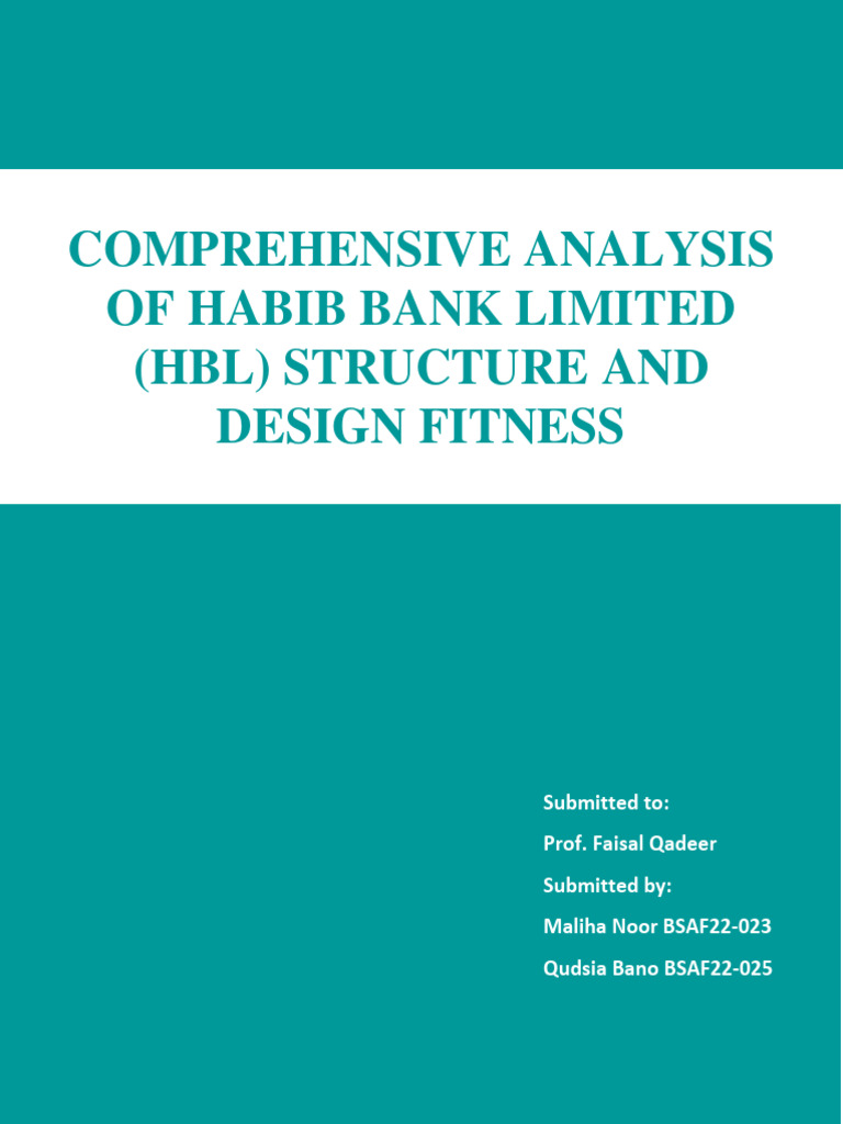 Habib Bank Limited (HBL) Structure and Design Fitness Analysis | PDF | Banks | Business