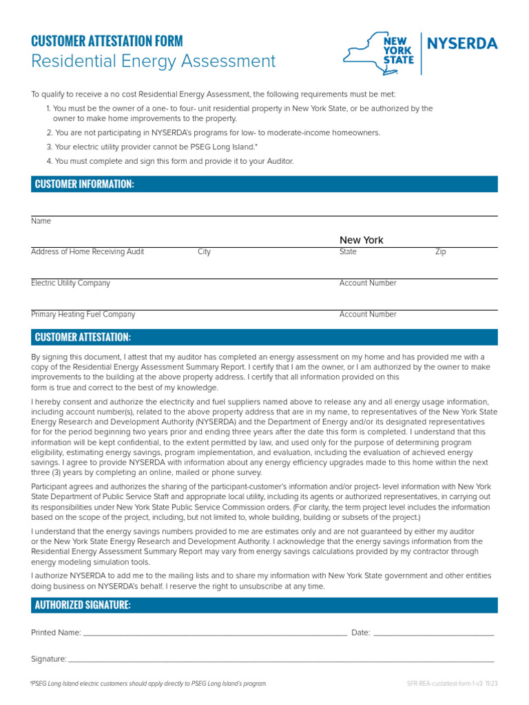 REA Customer Attestation | PDF | Energy Conservation | Audit