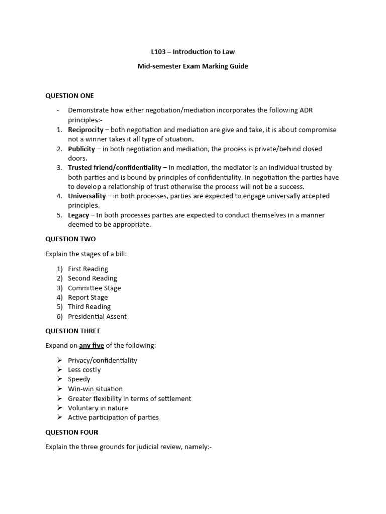 L103 - Mids Marking Guide | PDF | Mediation | Negotiation