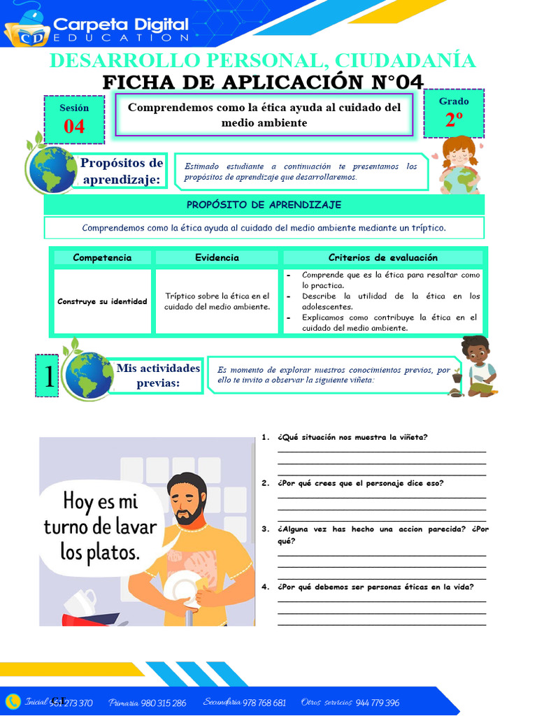 2° Ficha de Aplicación - Sesión4 - Sem.2 - Exp.6 - DPCC | PDF | Aprendizaje | Cognición