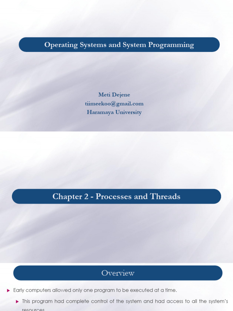 Os Chapter 2 Processes And Threads Pdf Process Computing Scheduling Computing 
