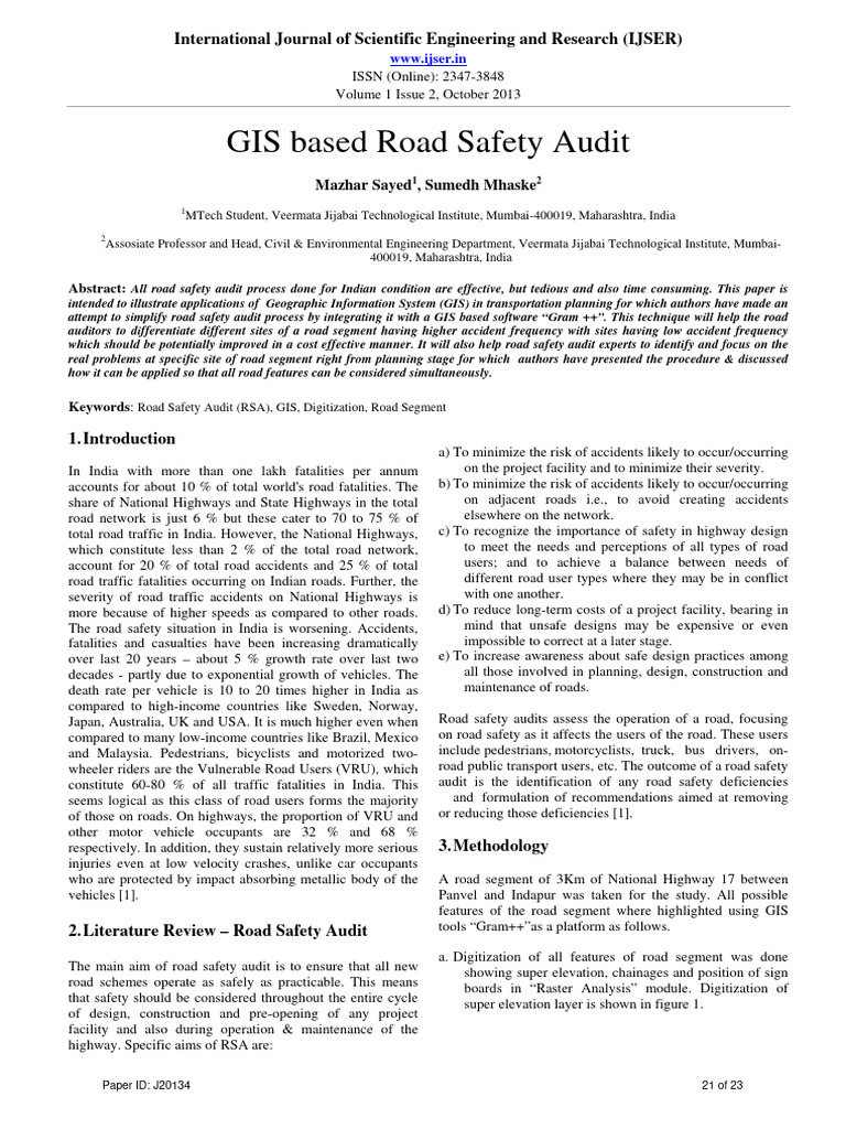 GIS-Enhanced Road Safety Audit in India | PDF | Traffic Collision ...