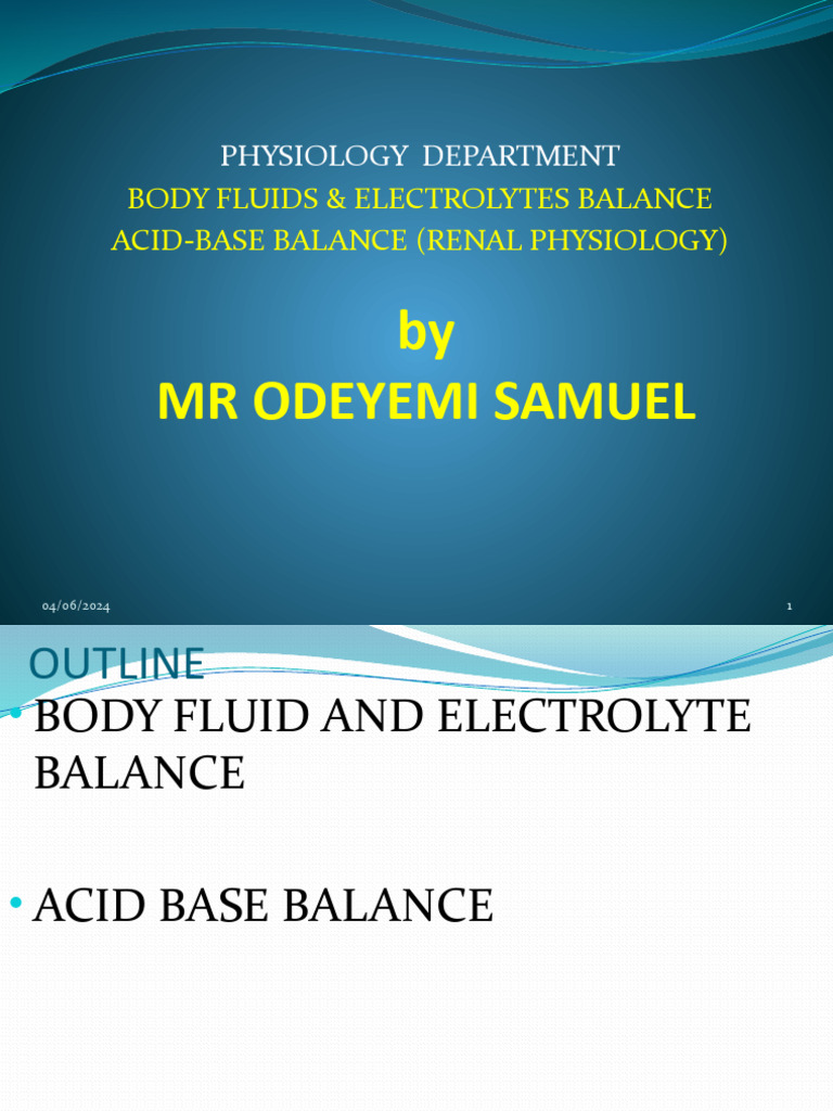 Acid Base Balance | PDF | Kidney | Urinary System