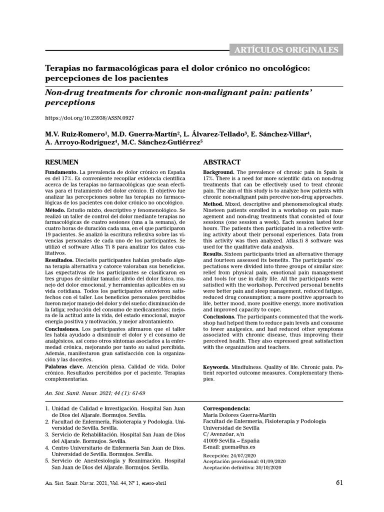 MNDF y Dolor Cronico | PDF | Fibromialgia | Ansiedad