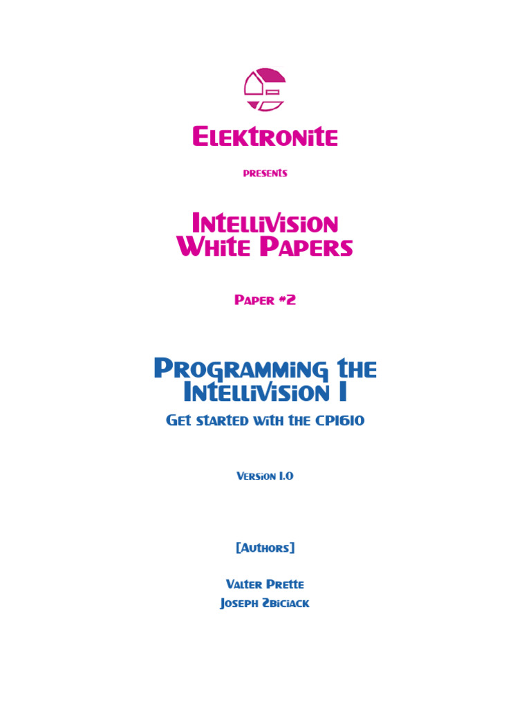 Tutorial WhitePaper IntellivisionProgramming1 | PDF | Computer Data Storage | Central Processing ...