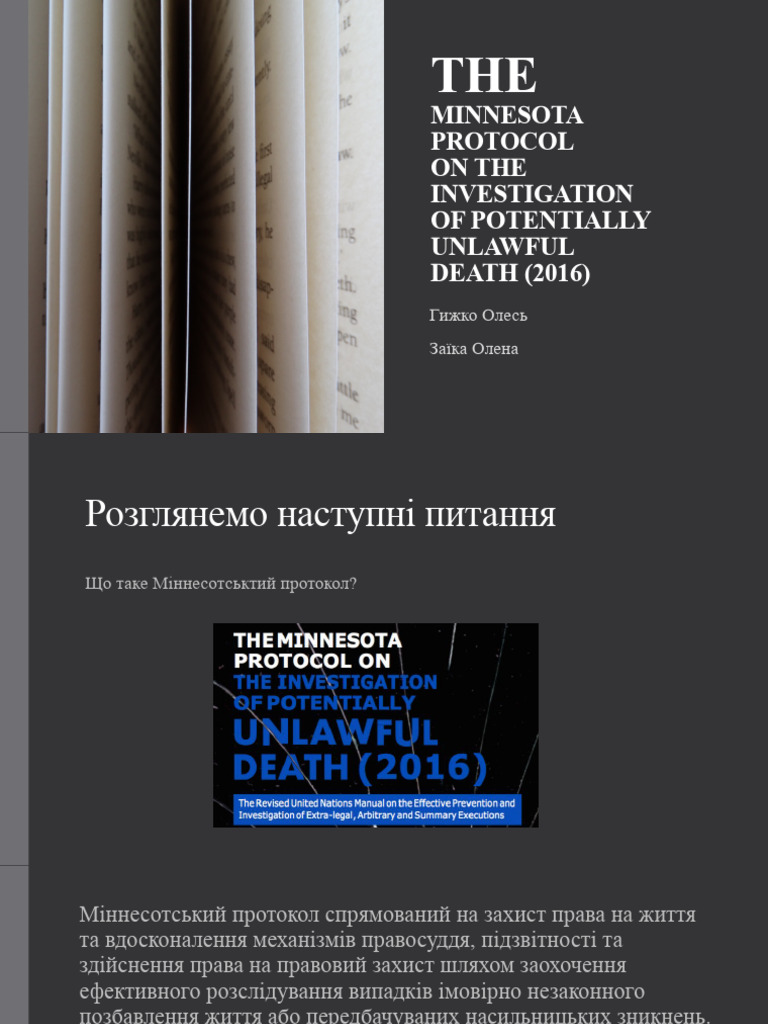 THE MINNESOTA PROTOCOL | PDF