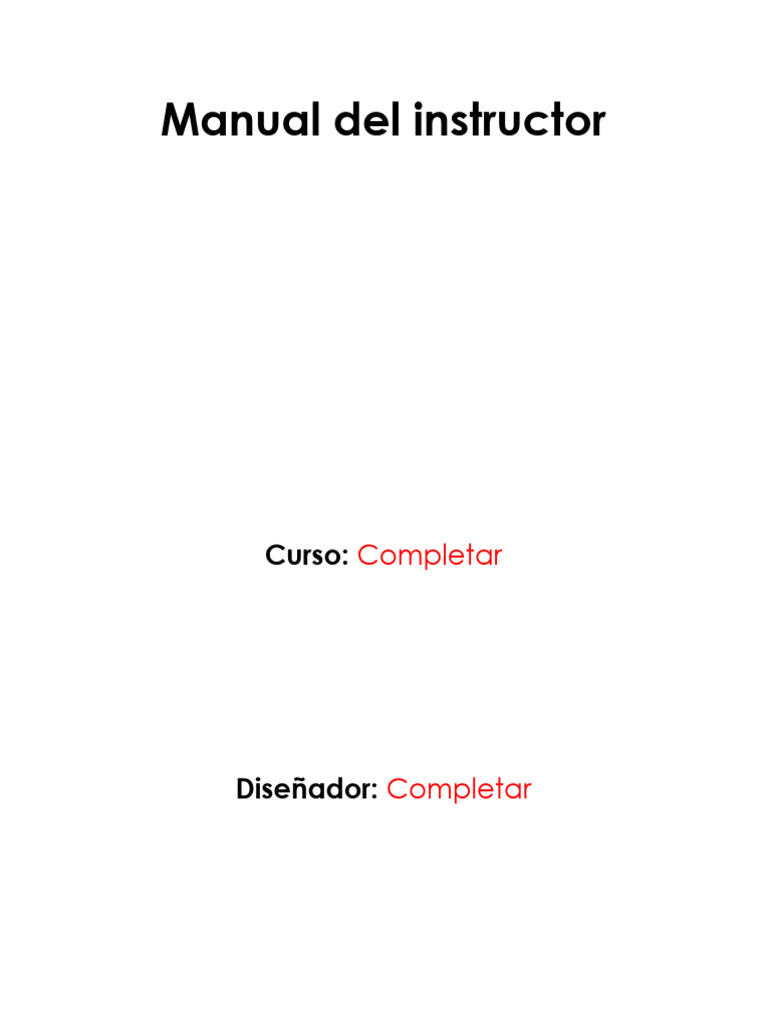 07 Integracion Del Manual Del Instructor | Descargar gratis PDF ...