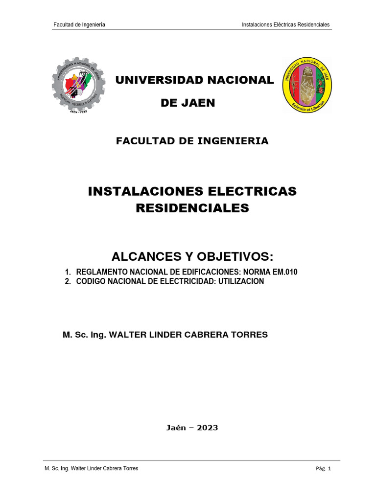 CNE y RNE - Objetivos y Alcance - Linder | PDF | Cableado eléctrico ...