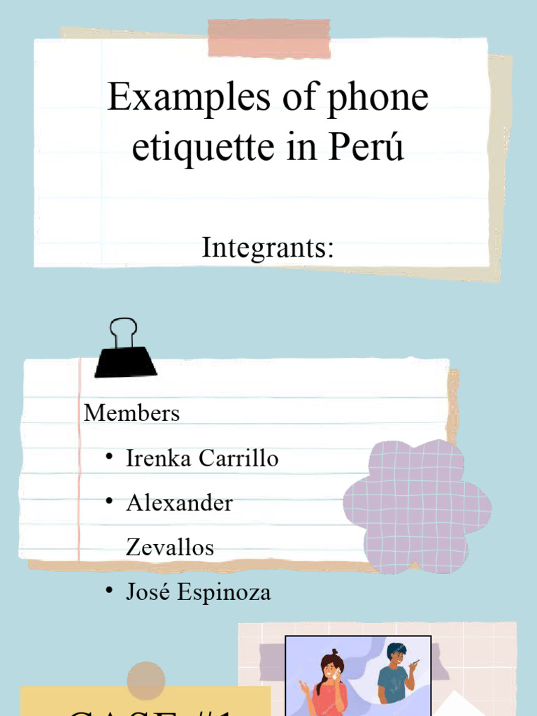 Examples of Phone Etiquette in Perú | PDF