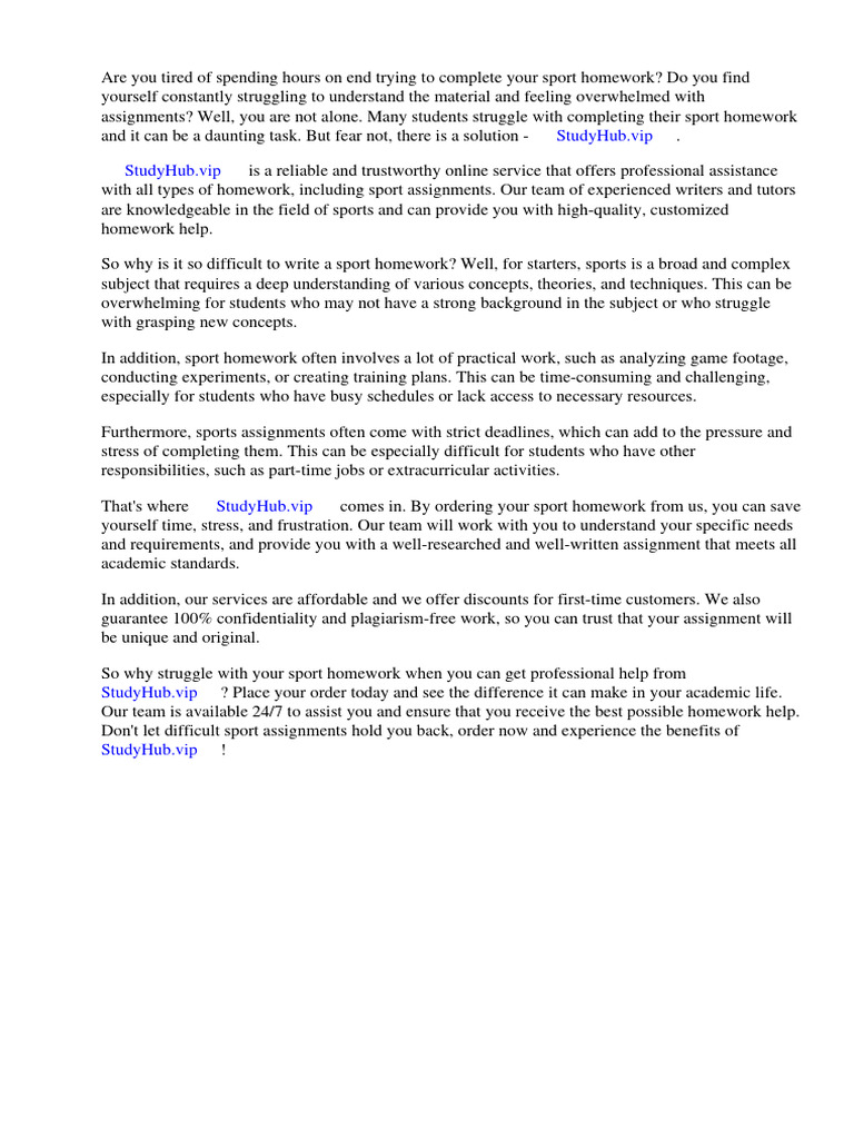 Sport Homework | PDF | Homework | Http Cookie