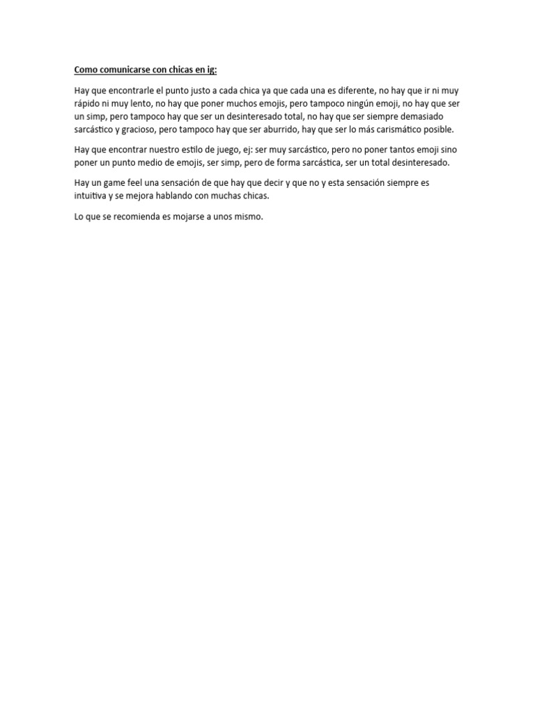 Como Comunicarse Con Chicas en Ig | PDF Como Comunicarse Con Chicas en Ig | PDF