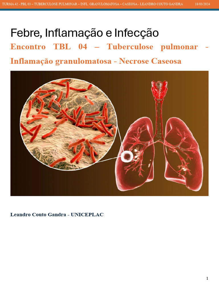 Fisiopatologia da Tuberculose Pulmonar | PDF | Tuberculose ...