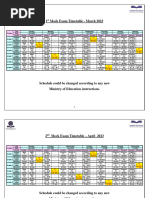 National Time Table For 2025 Mock Examinations | PDF | Educational Stages