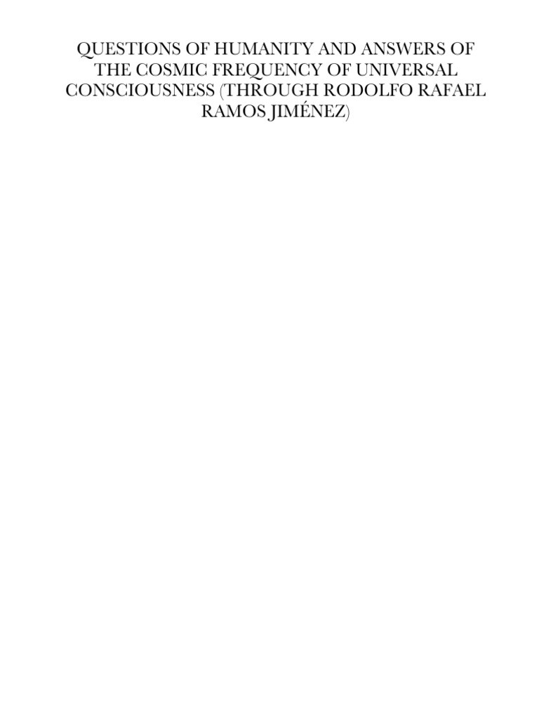 Questions and Answers From The Cosmic Frequency of Universal ...