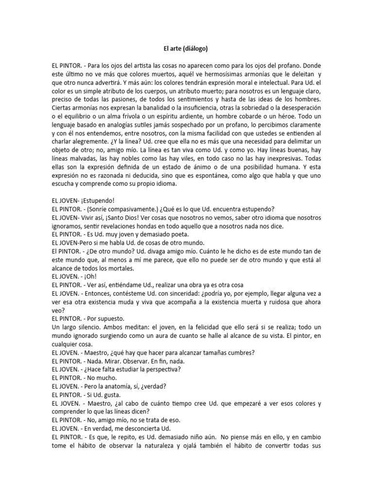 El Arte Diálogo de Juan Emar | PDF | Verdad | Pinturas