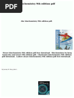 Biochemistry 9th Edition by Stryer | PDF | Biology | Life Sciences