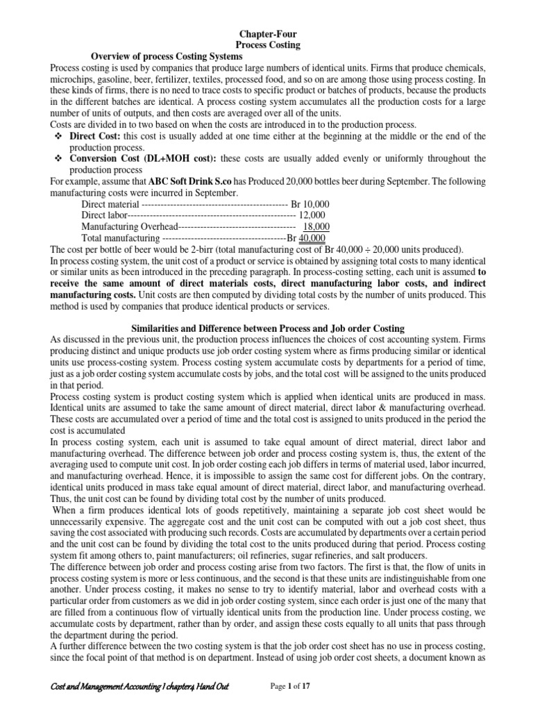 Chapter 4 Process Costing Rework Scrap Spoilage Joint Product 2015 ...