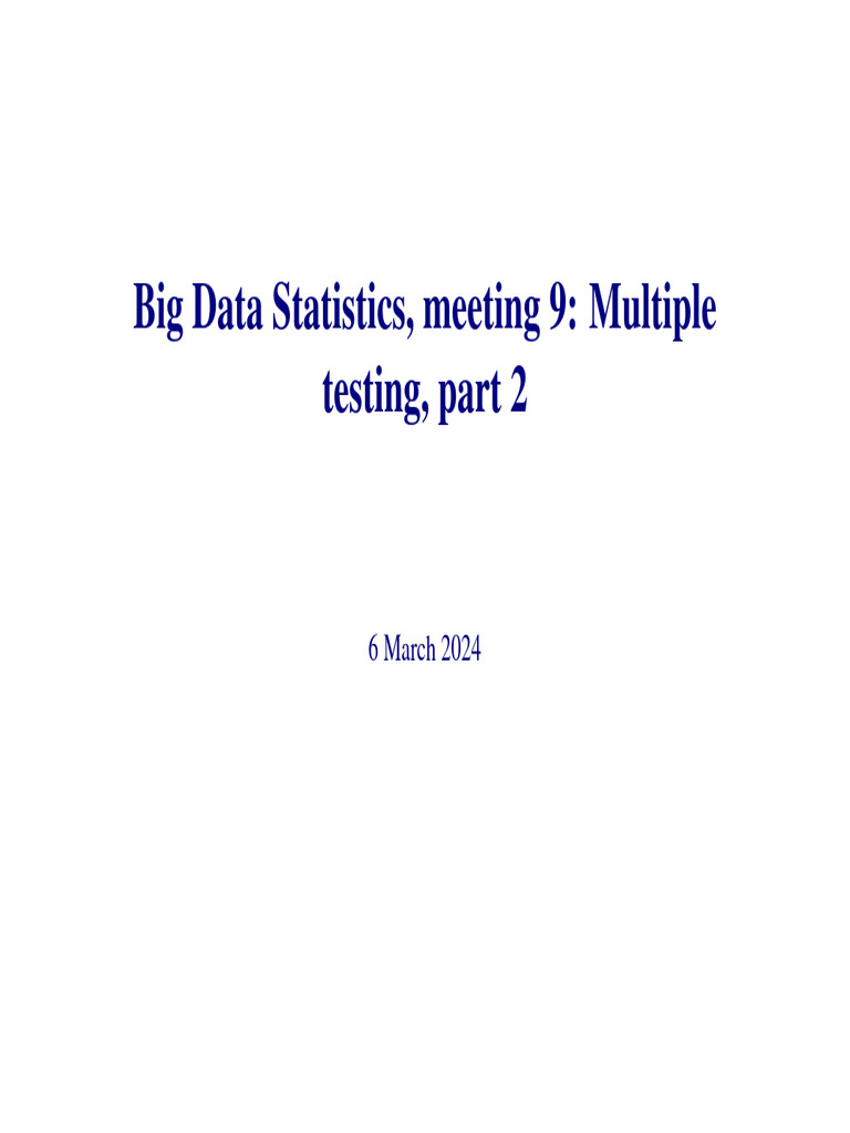 Lecture BDS 9-23-24 Print | PDF | P Value | Statistical Hypothesis Testing