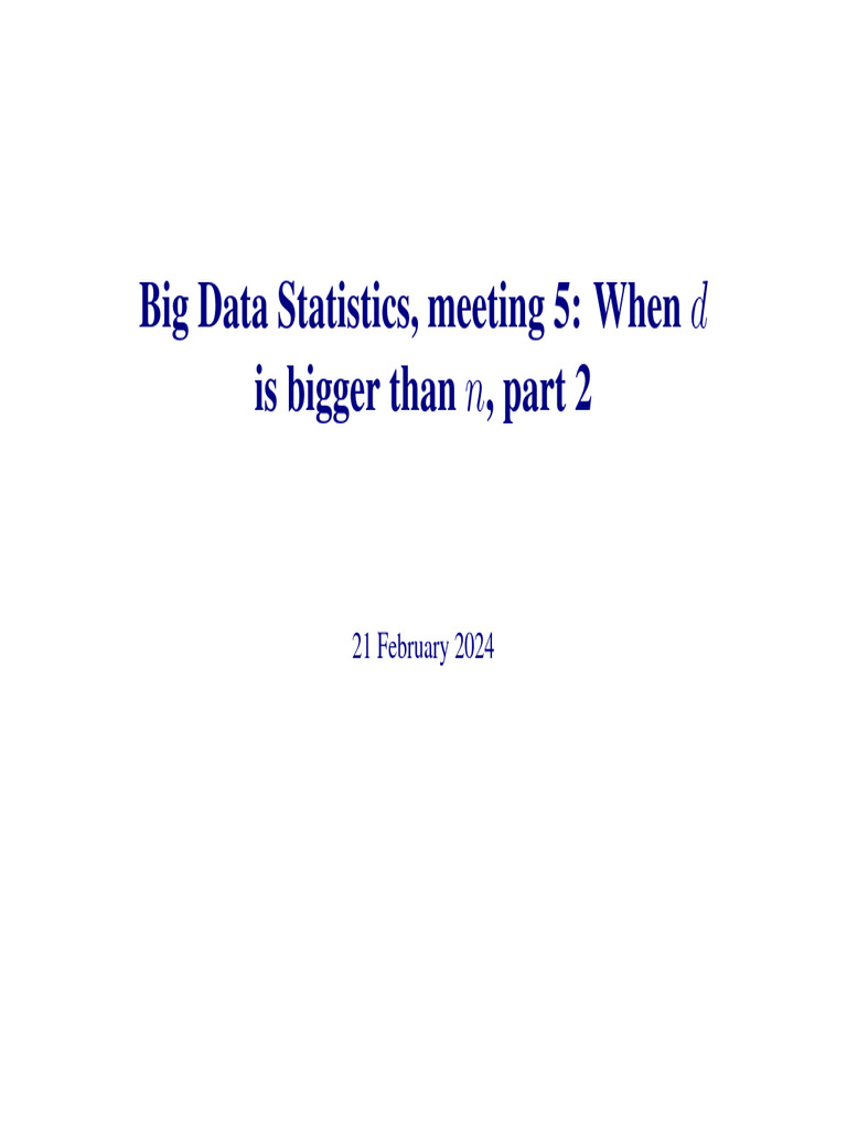 Lecture BDS 5 23 24 Print | PDF | Linear Regression | Applied Mathematics