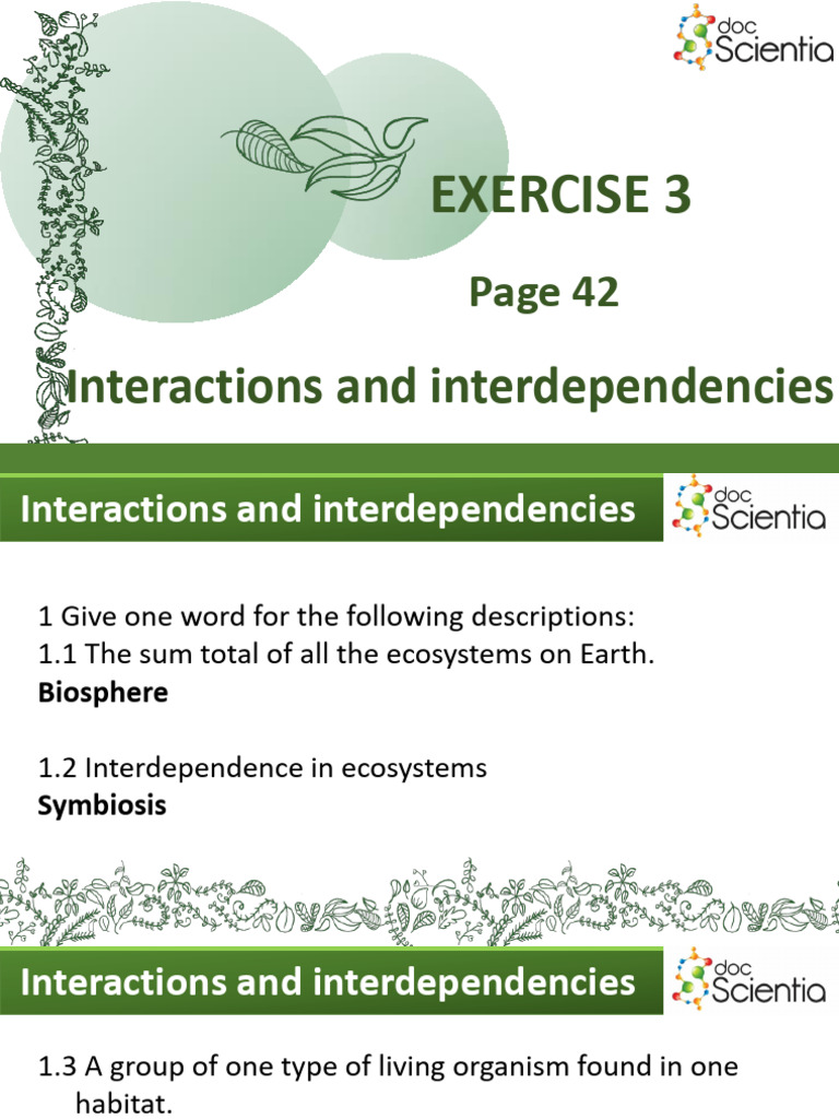 06 Grade 8 Exercise 3 Page 42 44 | PDF | Ecosystem | Symbiosis