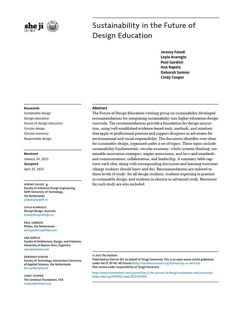Sustainability in The Future of D - 2023 - She Ji The Journal of Design ...