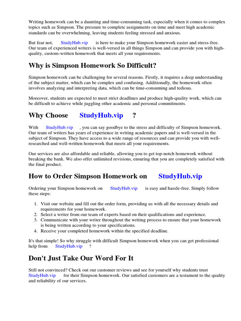 Simpson Homework | PDF | Homework | Bart Simpson