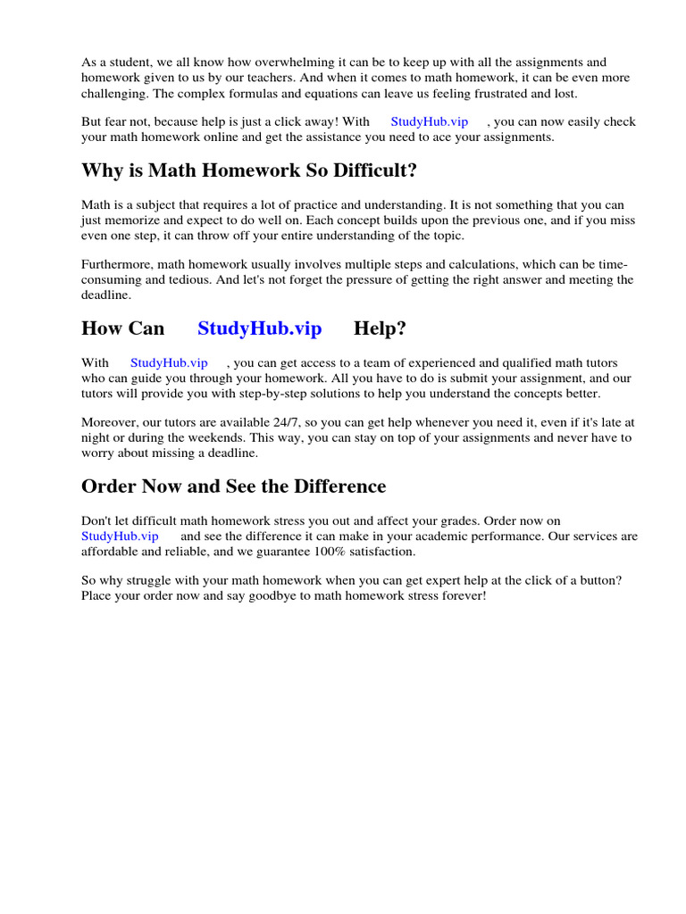 Check Your Math Homework Online | PDF | Homework | Mathematics