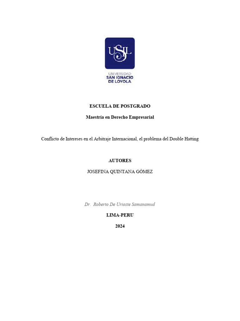 Double-Hatting-Arbitraje Internacional | PDF | Arbitraje | Abogado