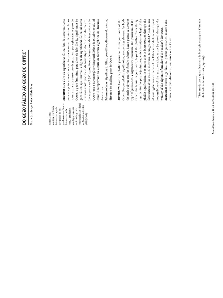 Do Gozo Fálico Ao Gozo Do Outro | PDF