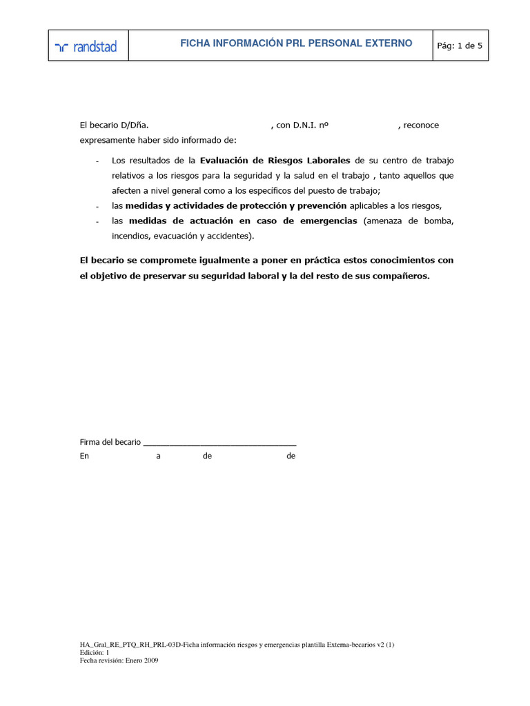 Información PRL | PDF | Seguridad y salud ocupacional